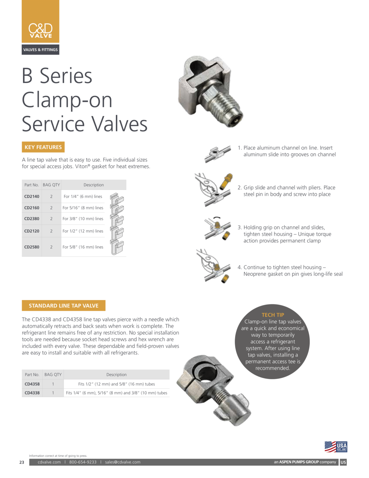 B Series Clamp-on Service Valves – C&DValve