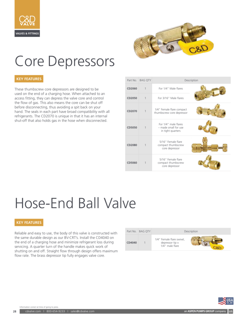 Core Depressors – C&DValve