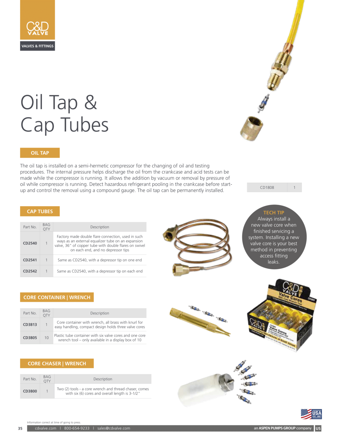 Oil Tap & Cap Tubes – C&DValve