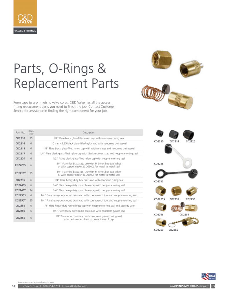 Parts, O-Rings & Replacement Parts – C&DValve