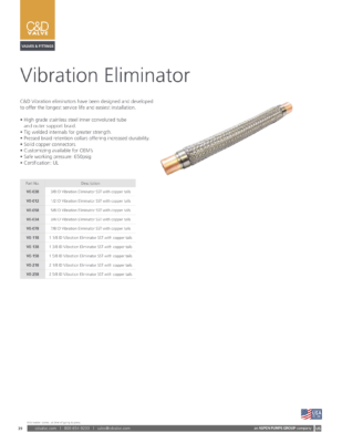 Vibration Eliminator Tech Sheet – C&DValve